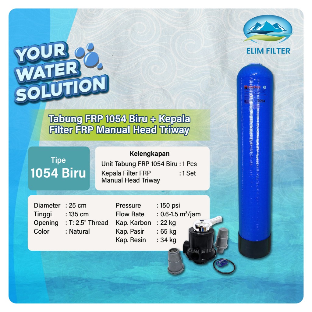 Jual Tabung Filter FRP 1054 - Biru | Shopee Indonesia