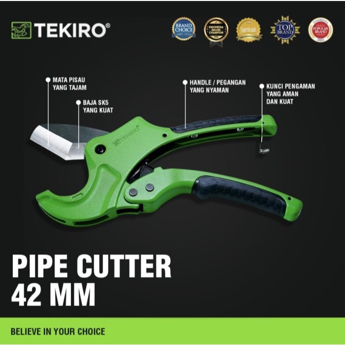 Jual TEKIRO tang potong PIPA PVC 42MM pipe cutter pemotong pipa 42 mm gunting paralon ORIGINAL ...