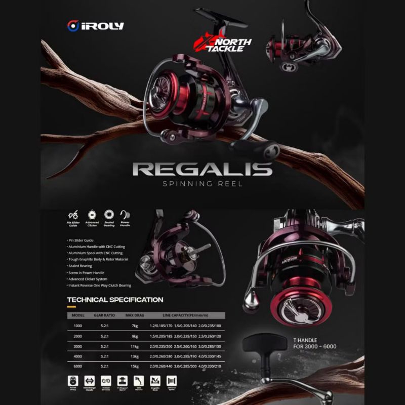 Jual REEL SPINNING IROLY REGALIS 1000-6000 POWER HANDLE | Shopee Indonesia