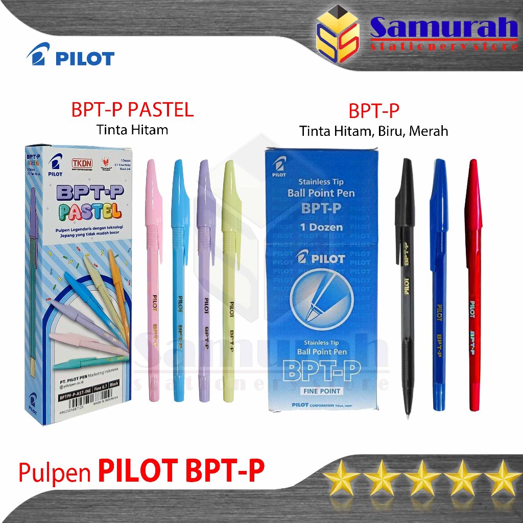 Jual Ballpoint Pilot BPT-P Fine Point / Pulpen BPTP Asli Original / Pen Cabut Hitam - Biru ...