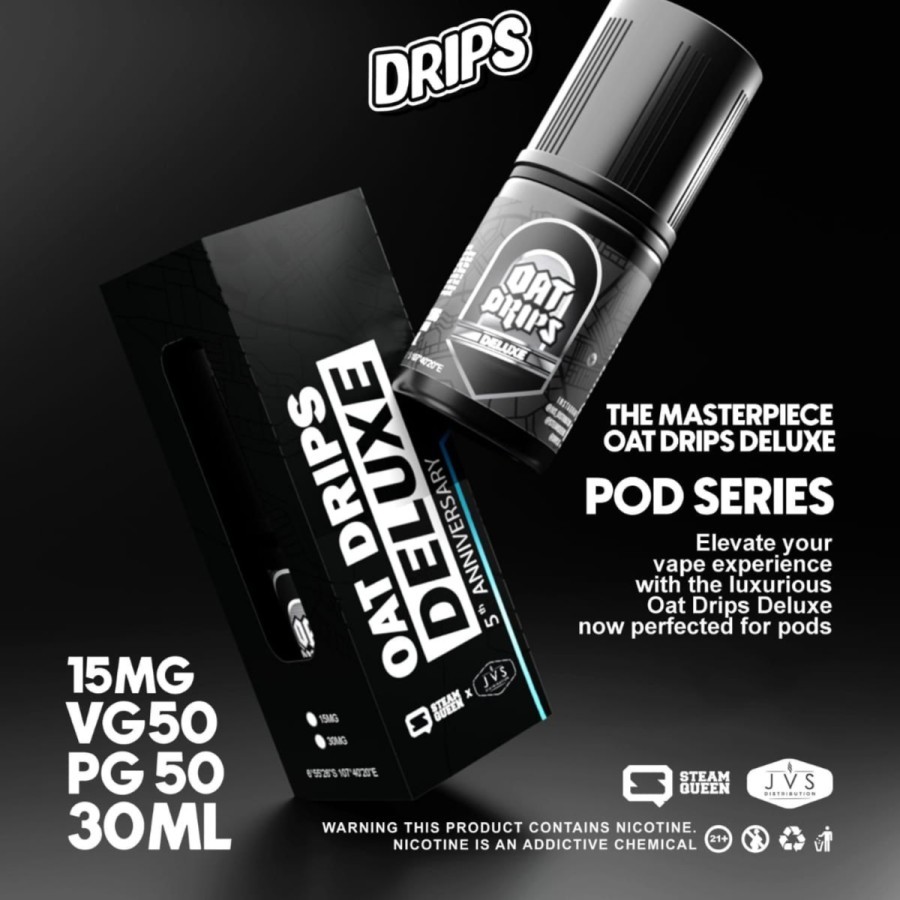 Jual Oat Drips Deluxe Pods Friendly 30ML by JVS x Steam Queen / Liquid ...
