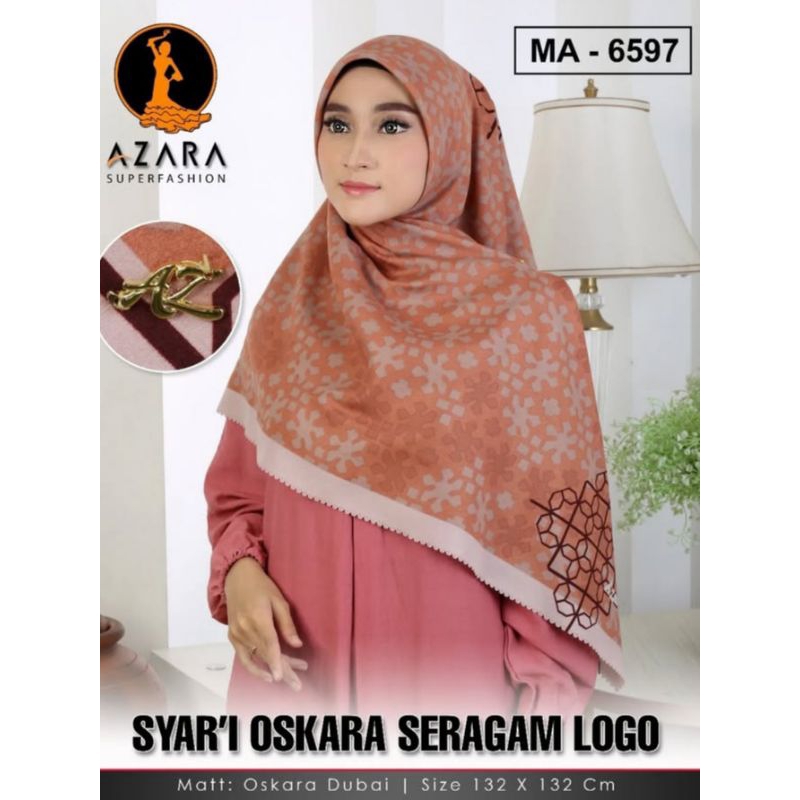 Jual Hijab Jumbo Azara Oskara Syar'i Motif Premium 130x130 Metal Logo ...