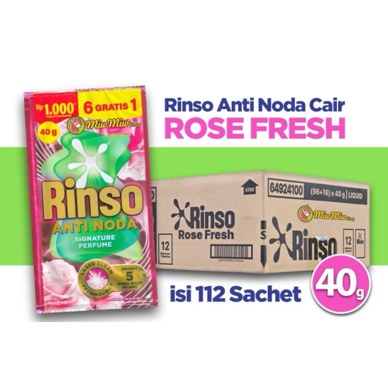 Jual RINSO MOLTO LIQUID CAIR / 1 DUS ISI 112 Sachet X 40g | Shopee Indonesia