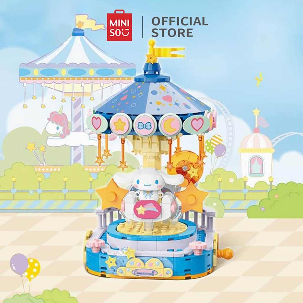Jual Miniso x Sanrio Charaters Colorful Amusement Park Series Building ...