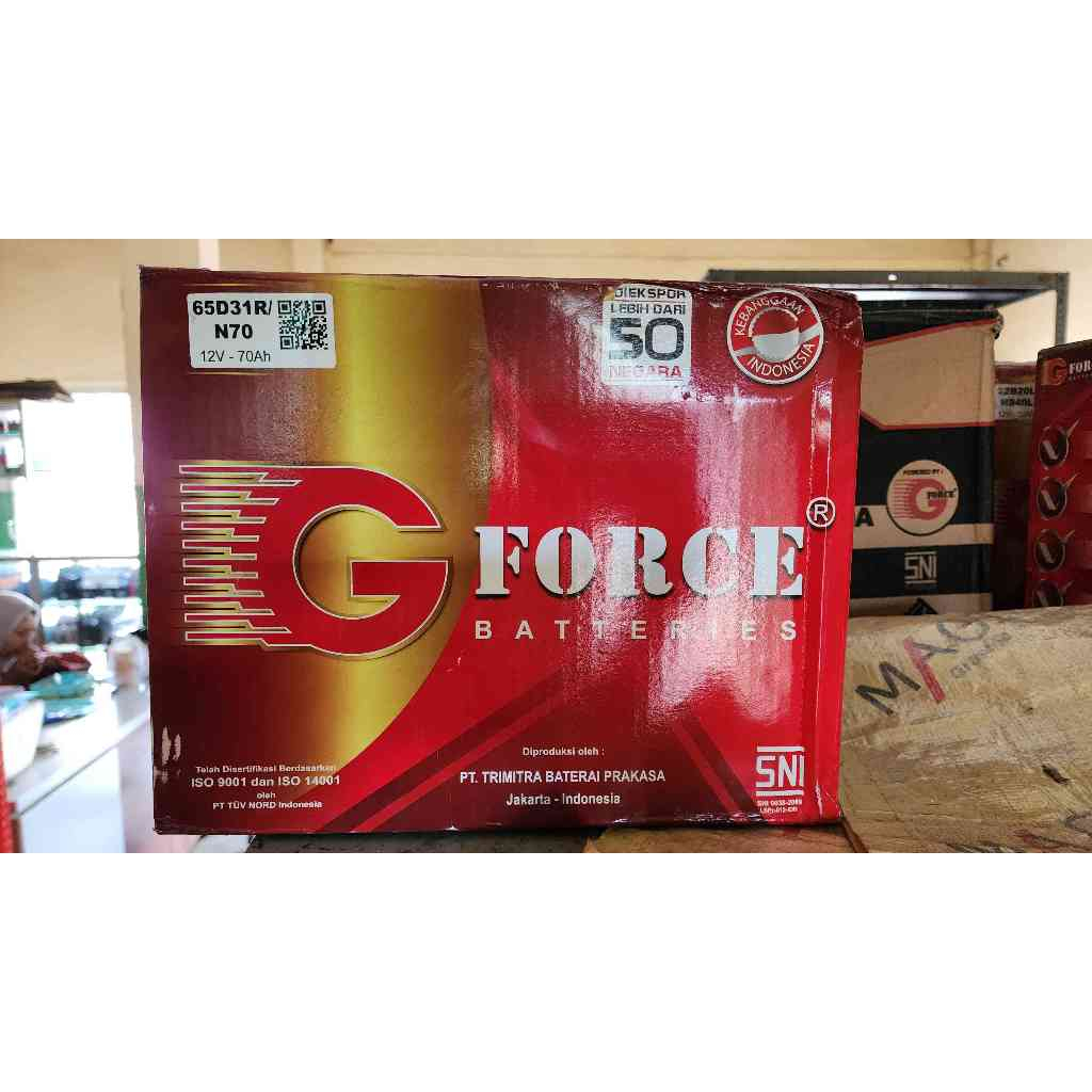 Jual Aki accu Mobil Gforce N70 / 65D31R Conventional 70 Ah 12V | Shopee ...