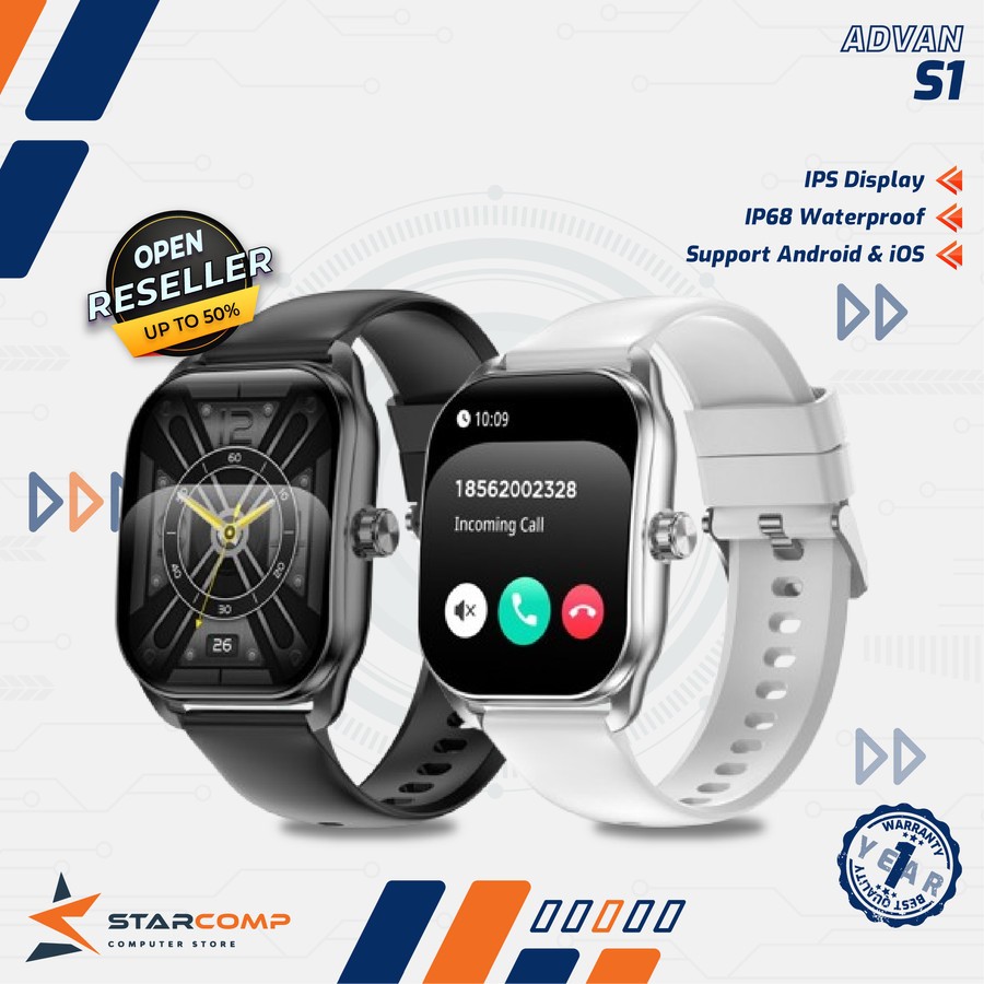 Jual ADVAN Smartwatch S1 AI Voice IPS 2.01 inch Waterproof Bluetooth Call | Shopee Indonesia