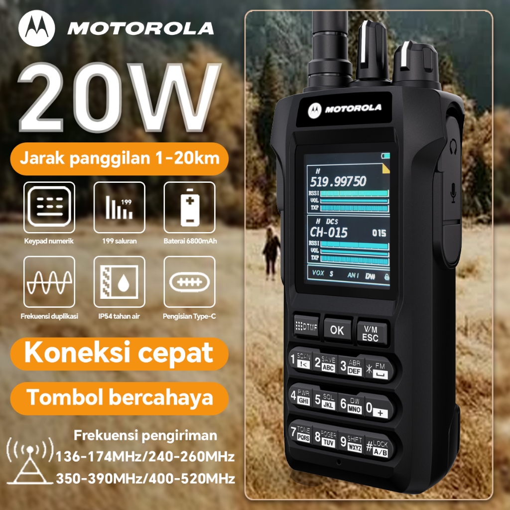 Jual HT Motorola R8 WALKIE TALKIE 6800MAH Jenis Baterai Type-C UHF VHF ...