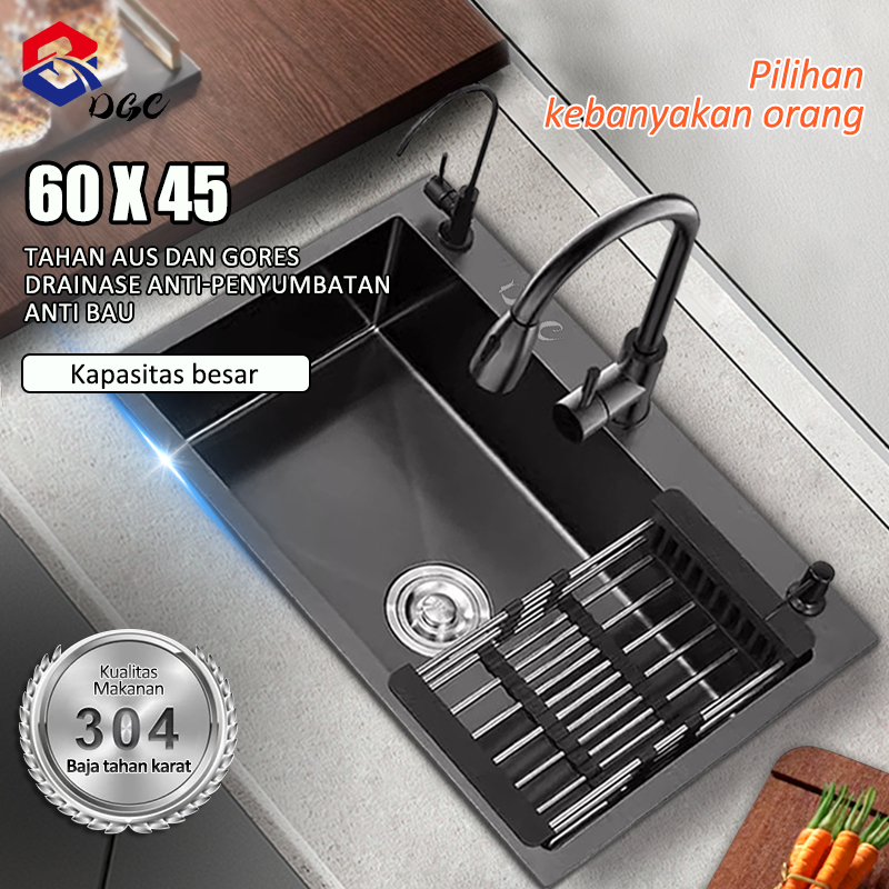 Jual DGC Wastafel Kitchen Sink 60*45 Set Kitchen Sink 304 Stainless ...