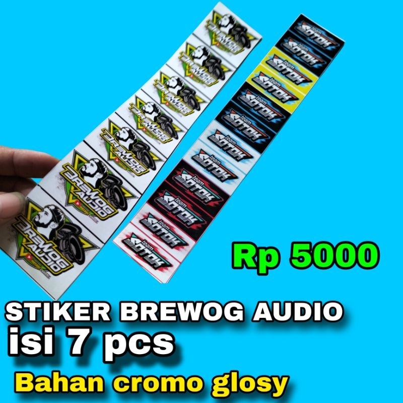 Jual STIKER BREWOG AUDIO ISI 7 BAHAN CROMO GLOSY | Shopee Indonesia