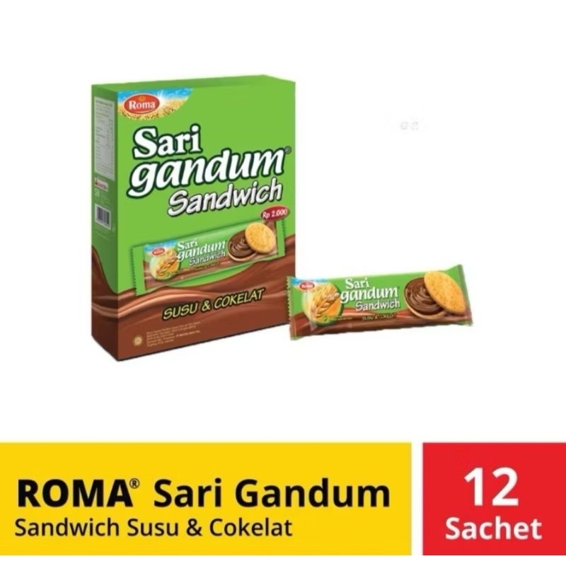 Jual ROMA SARI GANDUM 1 BOX ISI 12PCS | Shopee Indonesia