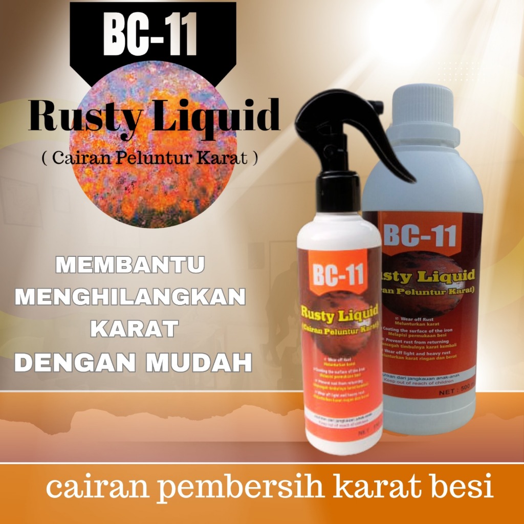 Jual BC-11 Rusty Liquid Cairan Pembersih Karat Besi – Penghilang Karat ...