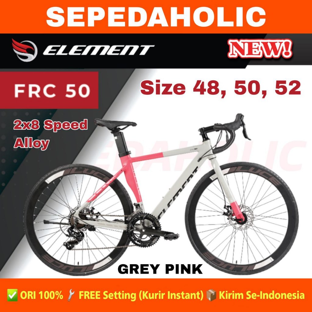 Jual Sepeda Roadbike ELEMENT FRC 50 Alloy 700C Balap 2x8 Speed | Shopee ...