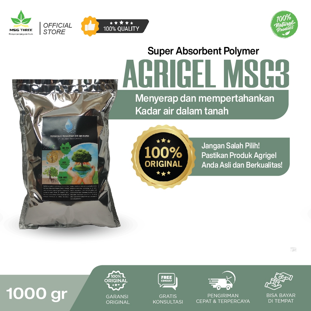 Jual Agrigel MGS3 pupuk hidrogel menghemat air dan pupuk serta nutrisi pada tanaman - 1000 gr ...