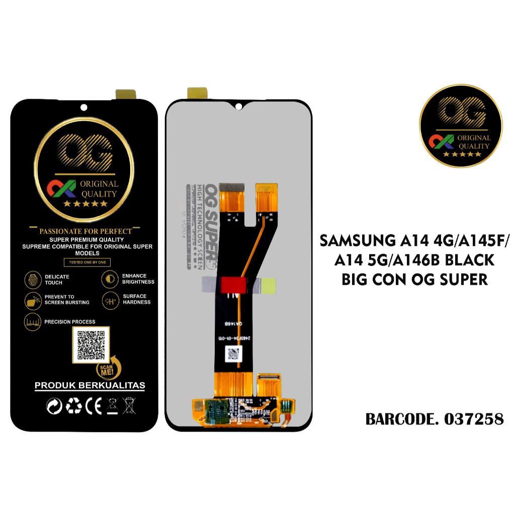 Jual LCD+TS SAM A14 4G/A145F/A14 5G/A146B 48PIN BIG SOKET BLACK ORI OG ...