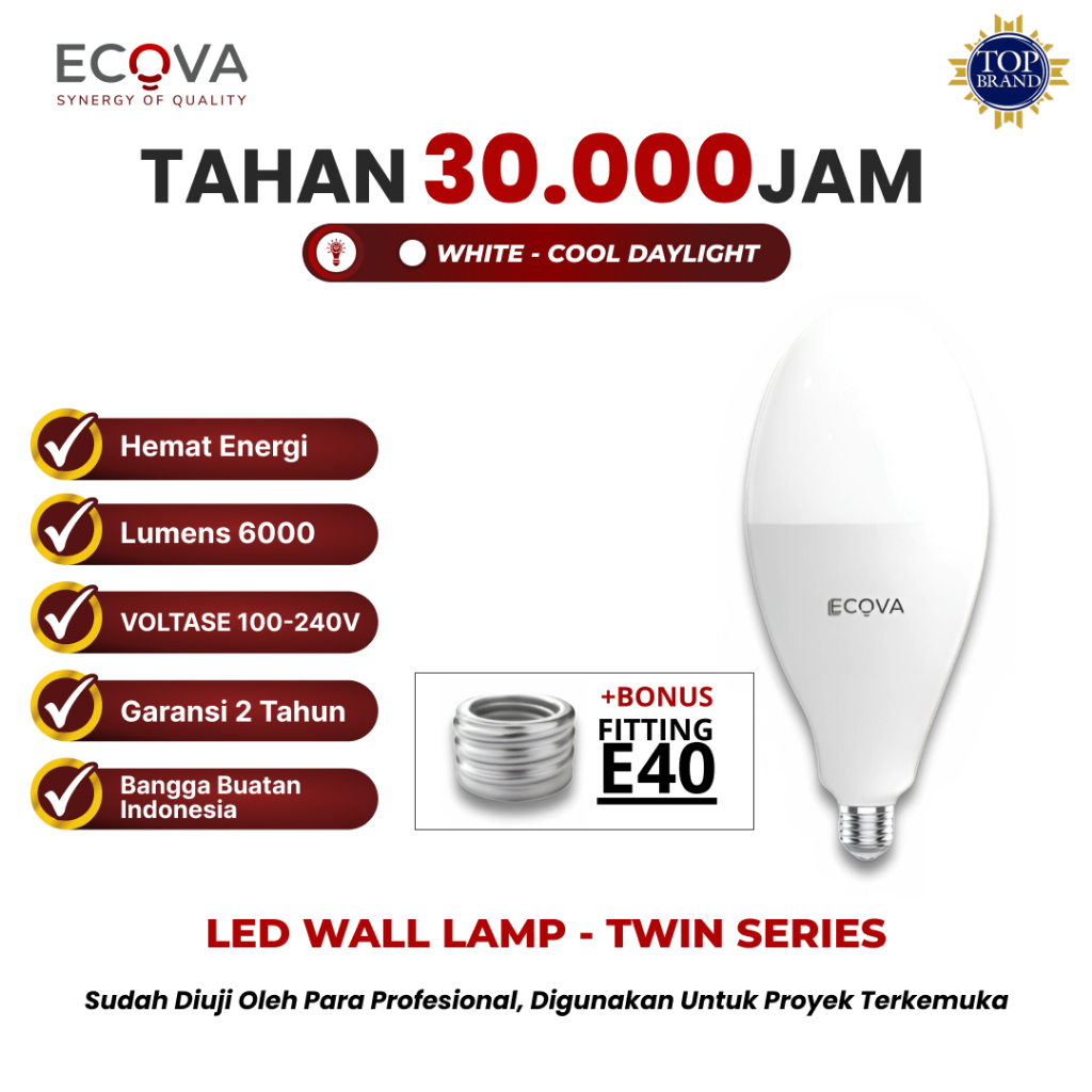 Jual Ecova - Lampu Magnum Lampu LED | 50 Watt | Cool Daylight 6500K ...