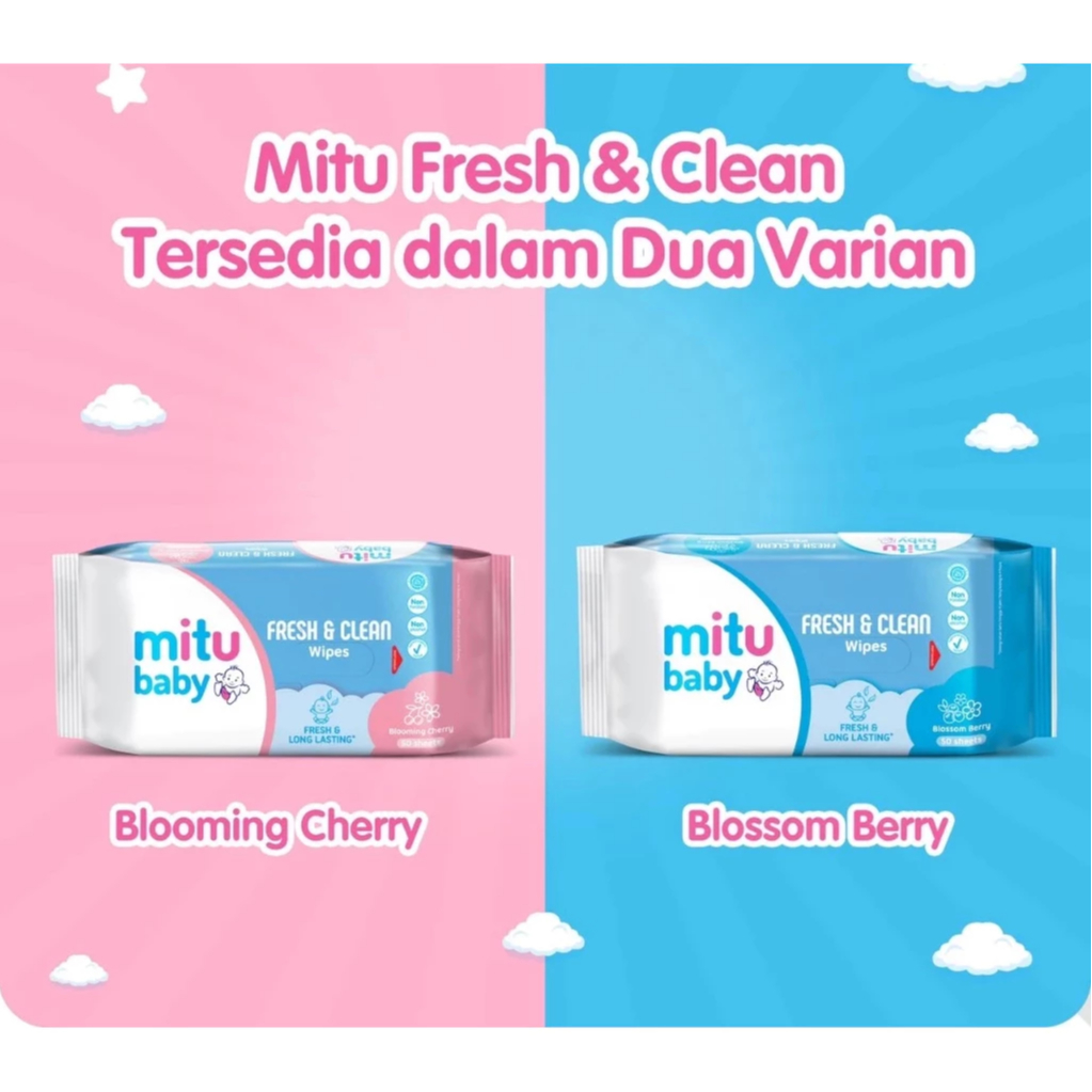 Jual Mitu Baby Tisu Basah Fresh & Clean Wipes Blooming Cherry | Shopee ...