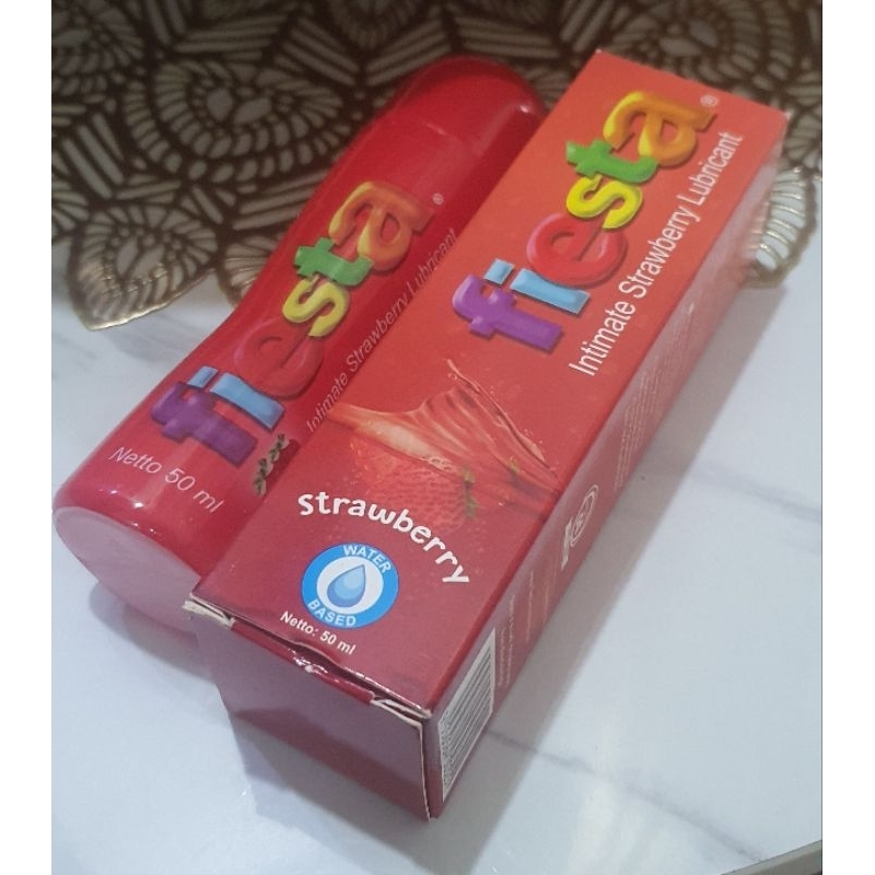 Jual FIESTA LUBRICANT strawberry 50ml Privasi AMAN | Shopee Indonesia