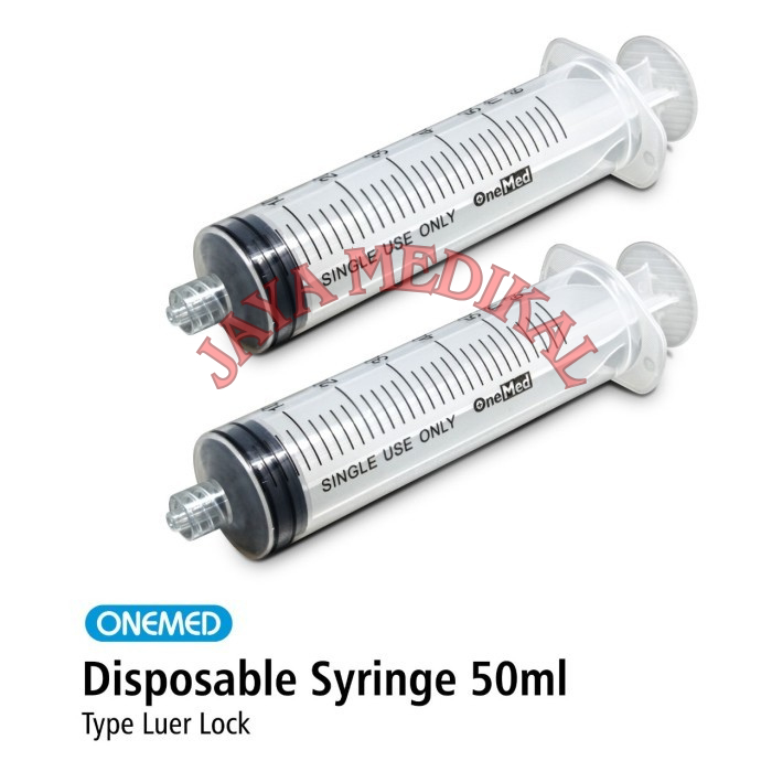 Jual Spuit 50cc Lubang Tengah OneMed Disposable Syringe 50 cc Luer Lock ...