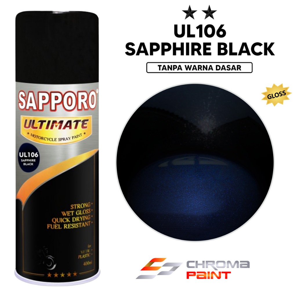 Jual Sapporo Ultimate UL106 Sapphire Black – Cat Semprot Hitam Diamond Biru Premium | Shopee ...