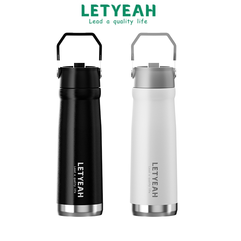 Jual LetYeah tumbler minum stainless steel 650ml termos Vacuum portabel botol minum sedotan ...