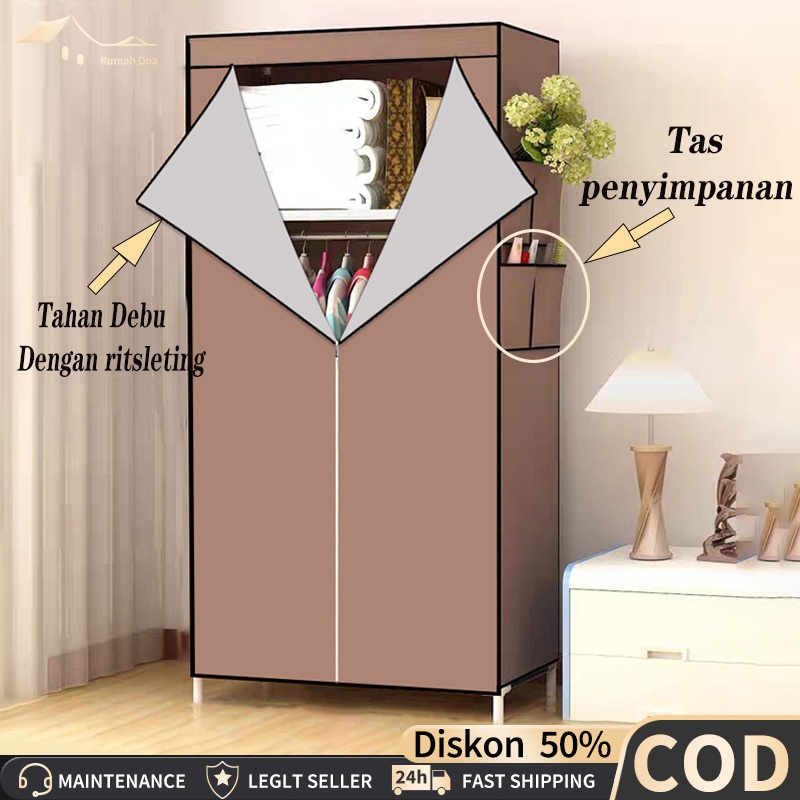 Jual COD Lemari Pakaian Kain Portable Clothes storage Cloth Wardrobe ...