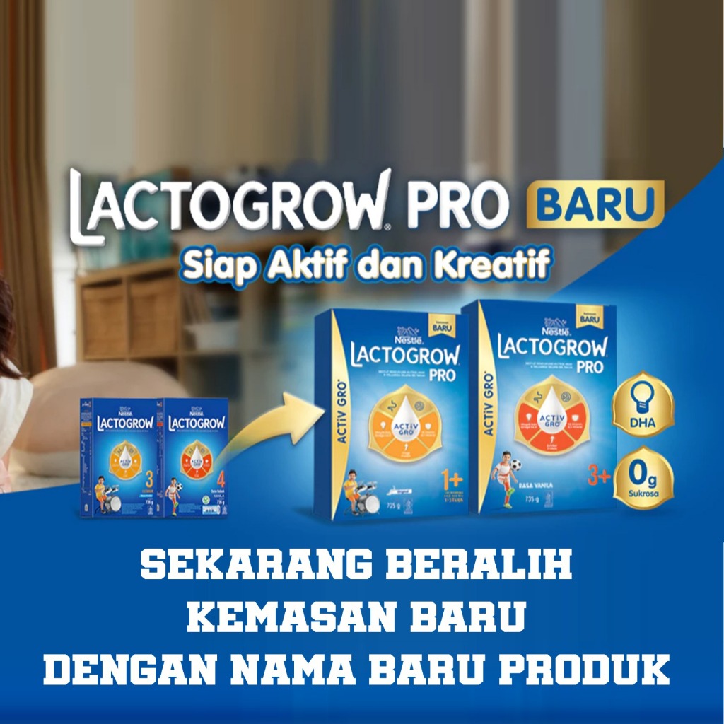 Jual LACTOGROW PRO 1+ 3+ VANILA MADU SUSU PERTUMBUHAN ANAK 1-3 TAHUN 3 ...
