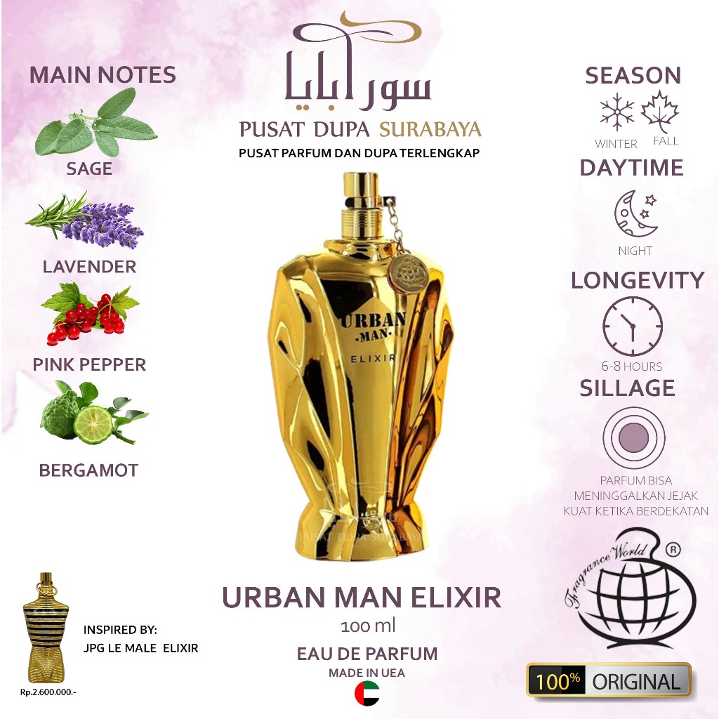 Jual Parfum Asli Arab Original Premium fragrance world Parfume/ Urban ...