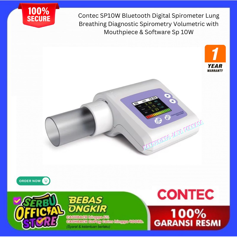Jual Contec SP10W Bluetooth Digital Spirometer Lung Breathing ...