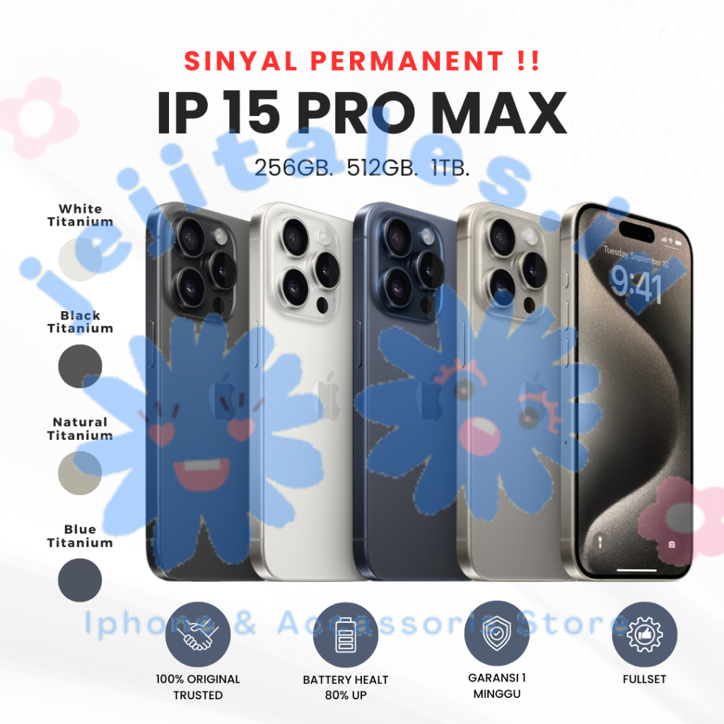 Jual IP 15 Pro Max BC 256GB 512GB 1TB Second Terdaftar | Shopee Indonesia