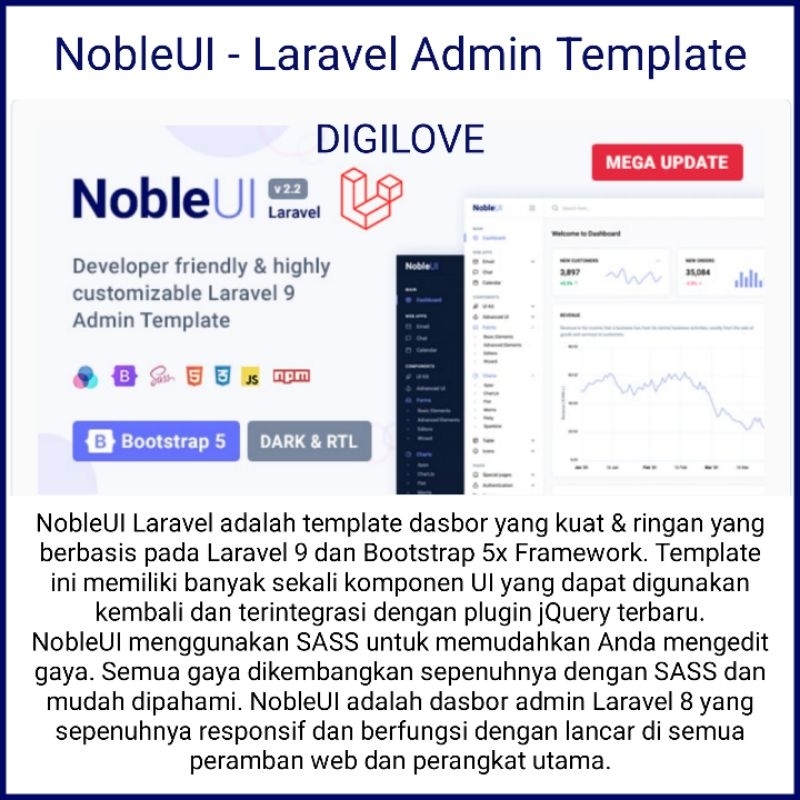 Jual NobleUI - Laravel Admin Template | Shopee Indonesia