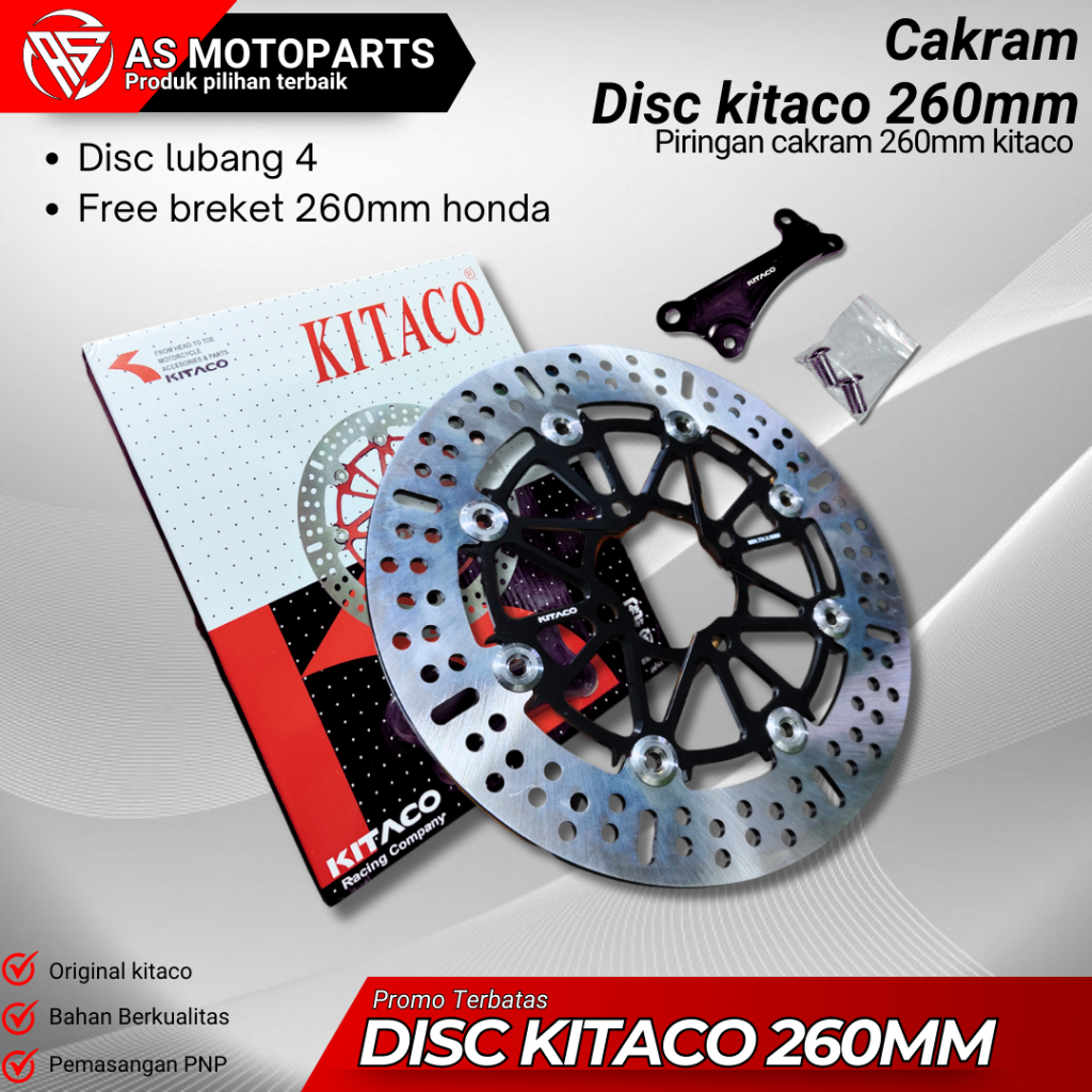 Jual DISC PIRINGAN CAKRAM KITACO 260 MM HITAM PNP BEAT VARIO GENIO SCOOPY DLL | Shopee Indonesia