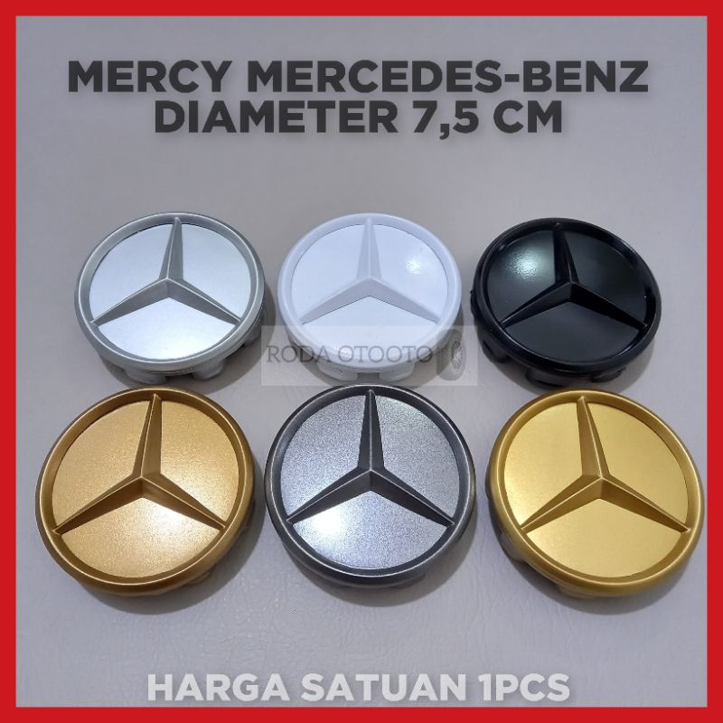 Jual Dop roda tutup velg mobil MERCY MERCEDES-BENZ diameter 7,5 cm ...