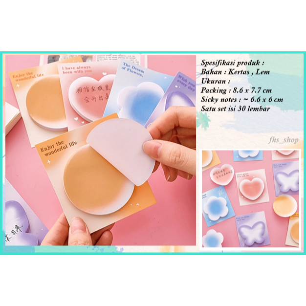 Jual Sticky Note Kertas Memo Tempel Memo Sticky Notes Aesthetic Sticky ...
