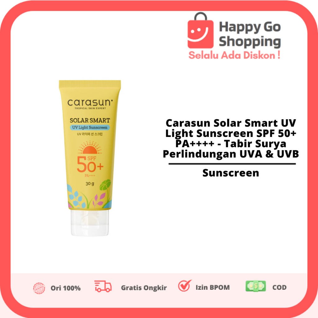 Jual Carasun Solar Smart UV Light Sunscreen SPF 50+ PA++++ - Tabir Surya Perlindungan UVA & UVB ...