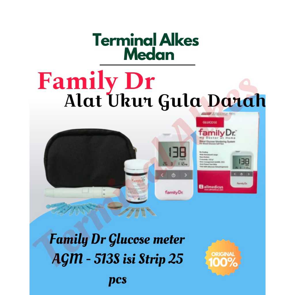 Jual Alat Cek Gula Darah Family Dr + Strip Gula Family Dr isi 25 PCS ...