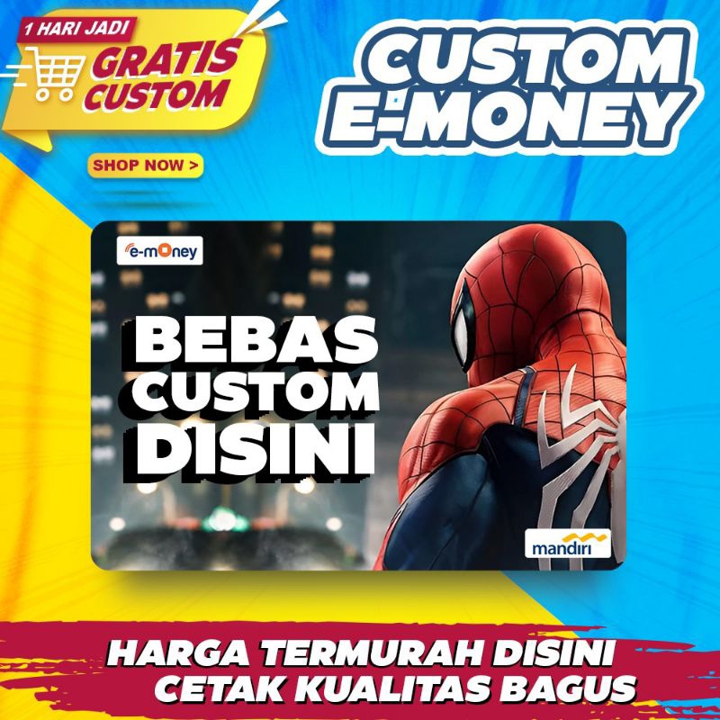 Jual kartu Emony Etoll Custom Foto Gambar 1 sisi / kartu emoney custom ...