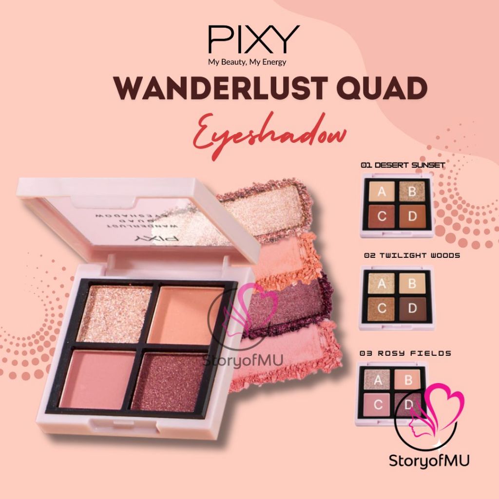 Jual PIXY Wanderlust Quad Eyeshadow 5.5gr - Easy to blend | Soft ...