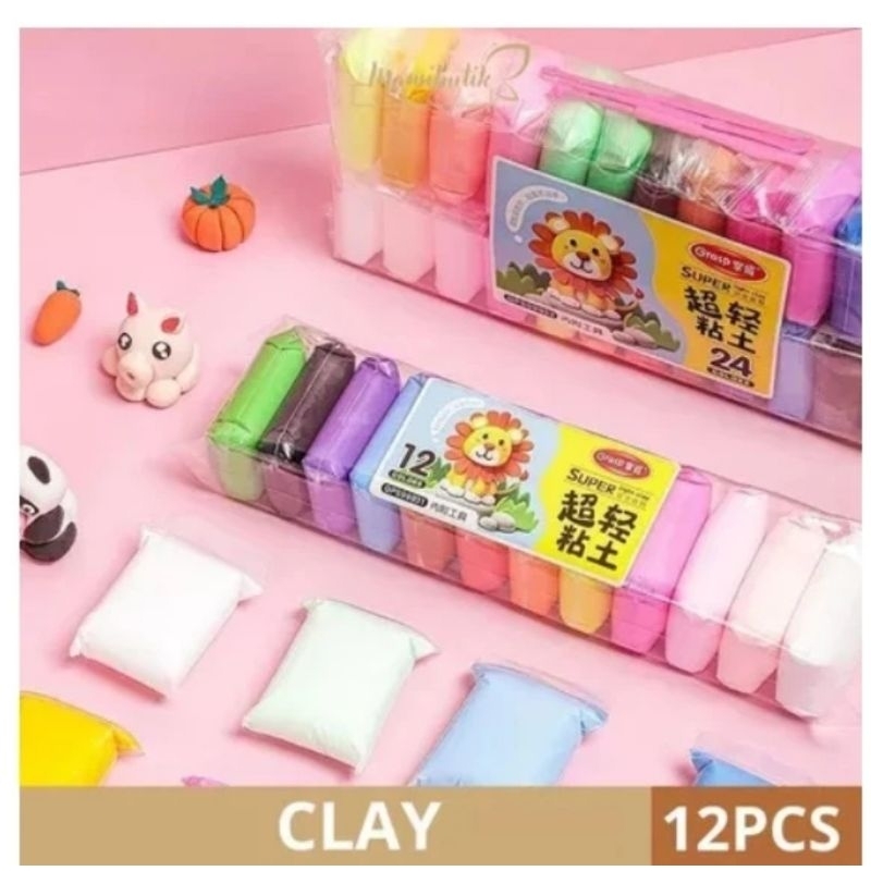 Jual POLYMER CLAY / SOFT CLAY 12 PCS MAINAN ANAK | Shopee Indonesia