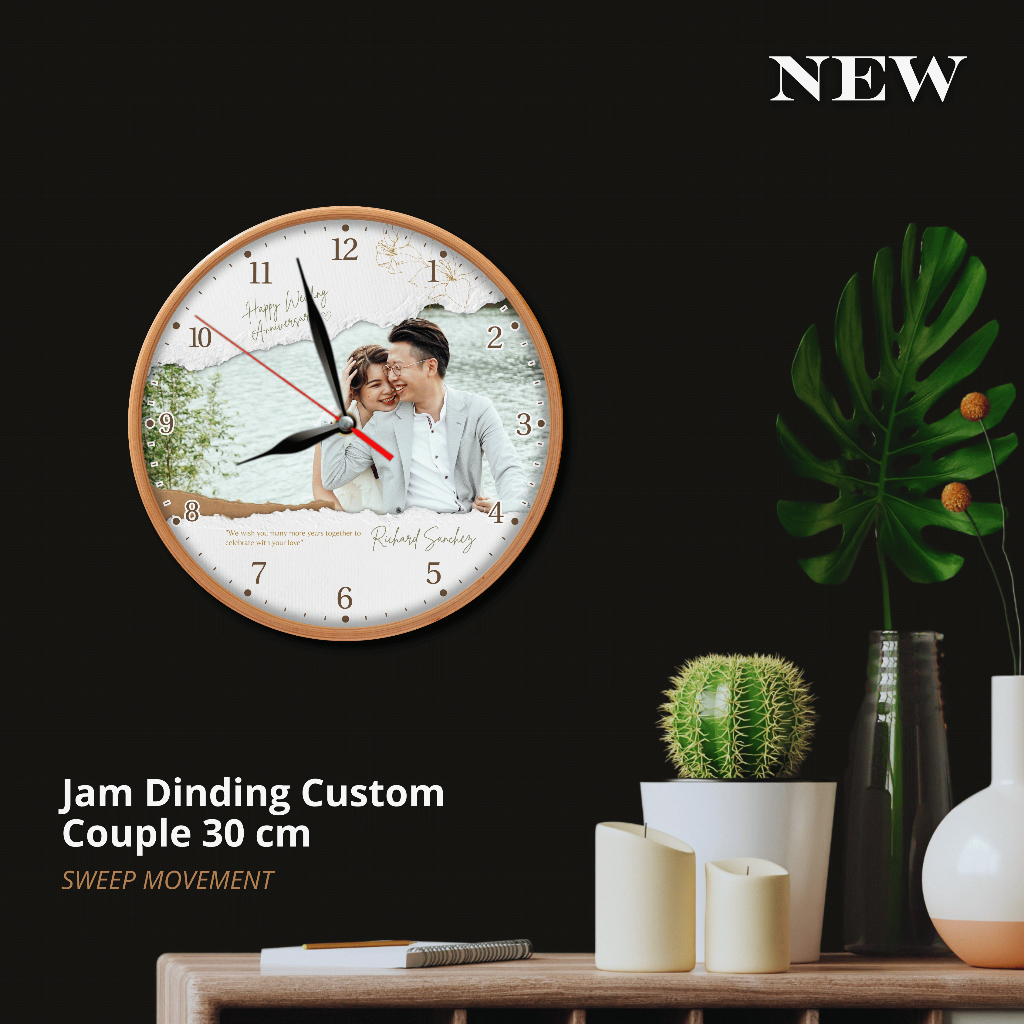 Jual HATA - CUSTOM COUPLE WEDDING EDITION Jam Dinding Aesthetic / Jam ...