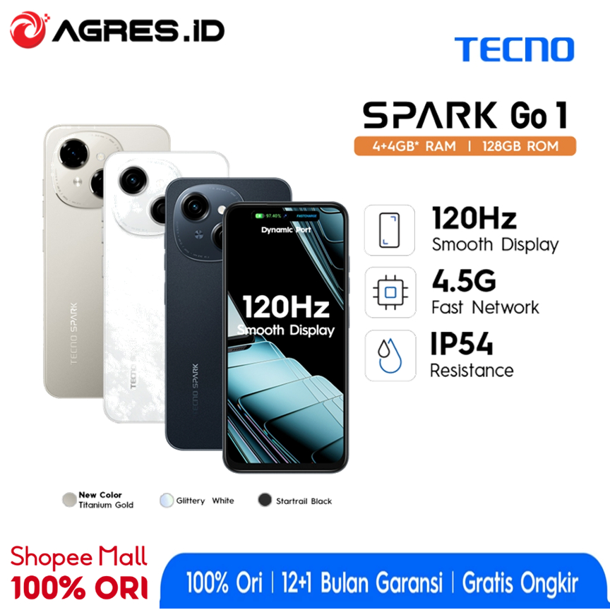 Jual TECNO SPARK GO 1 4GB 128GB BLACK WHITE GARANSI RESMI INDONESIA | Shopee Indonesia