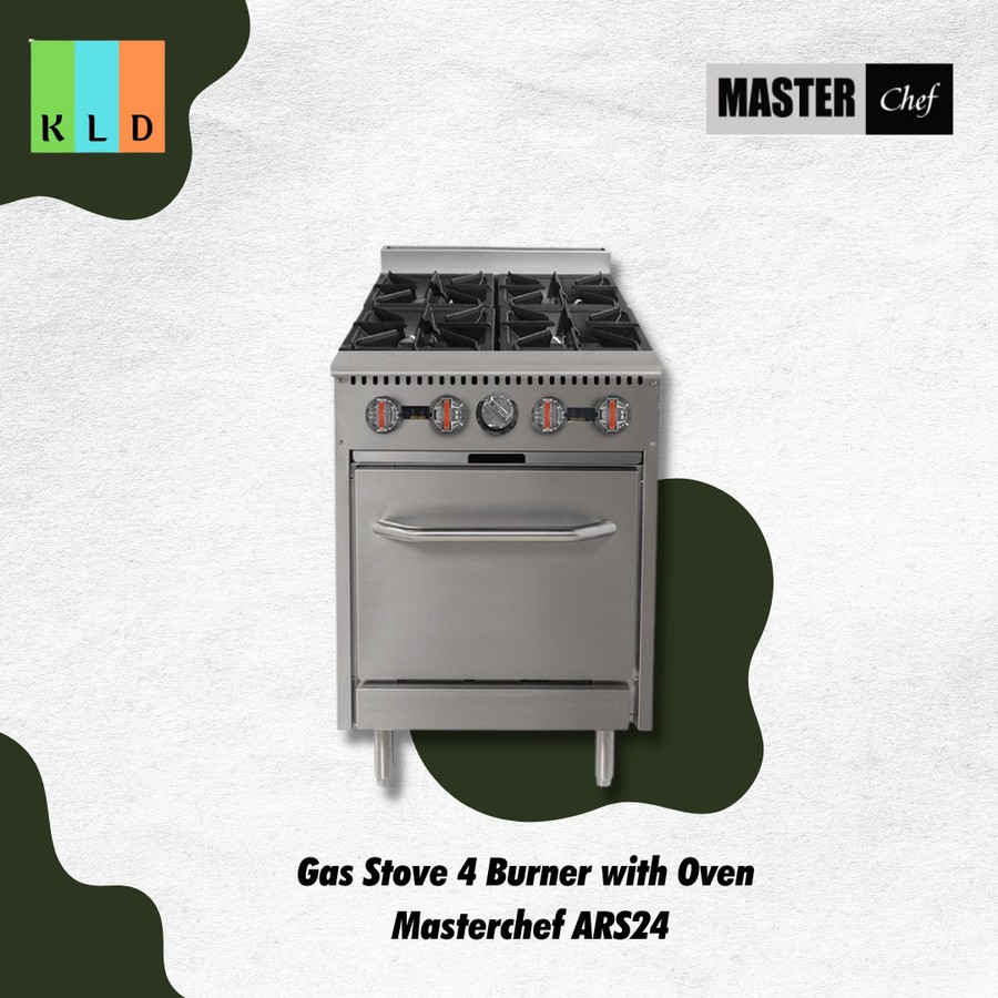 Jual CookingLine Masterchef ARS24 Gas Stove 4 Burner with Oven | Shopee ...
