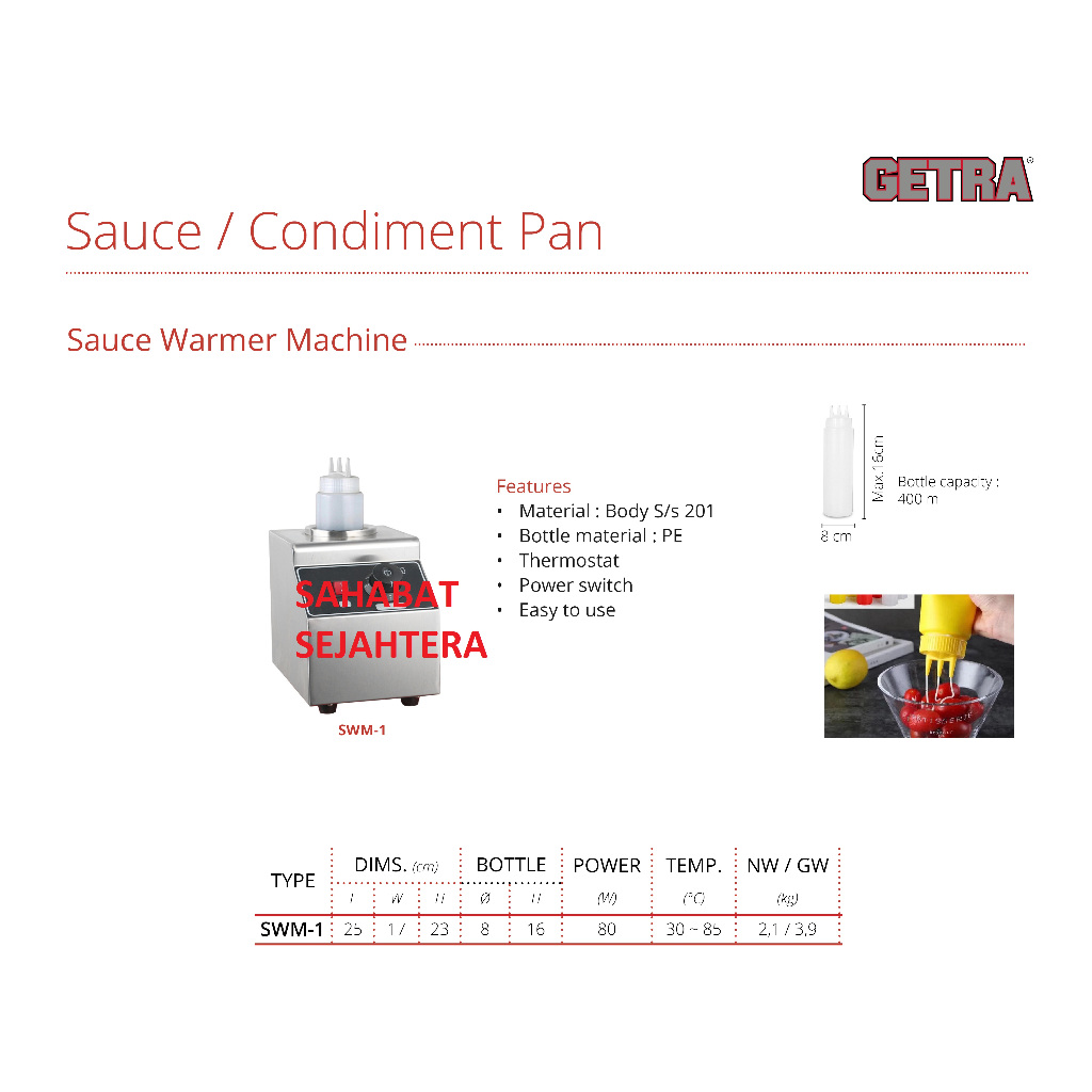 Jual GETRA Sauce Warmer Machine SWM-1 Mesin penghangat saus | Shopee ...