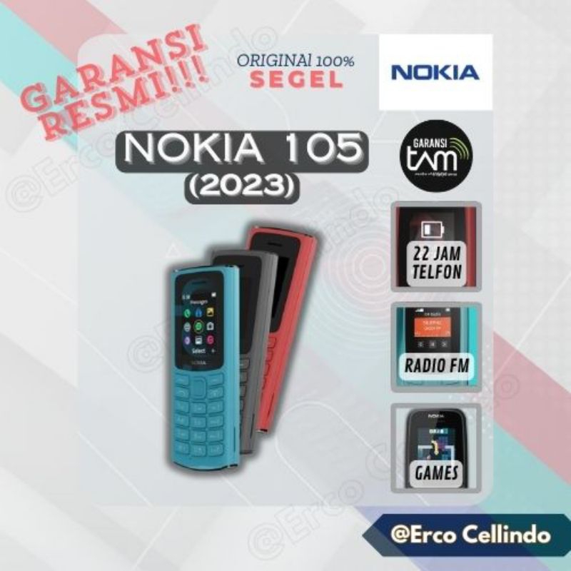 Jual Nokia 105 2023 Leda Official Warranty TAM | Shopee Indonesia
