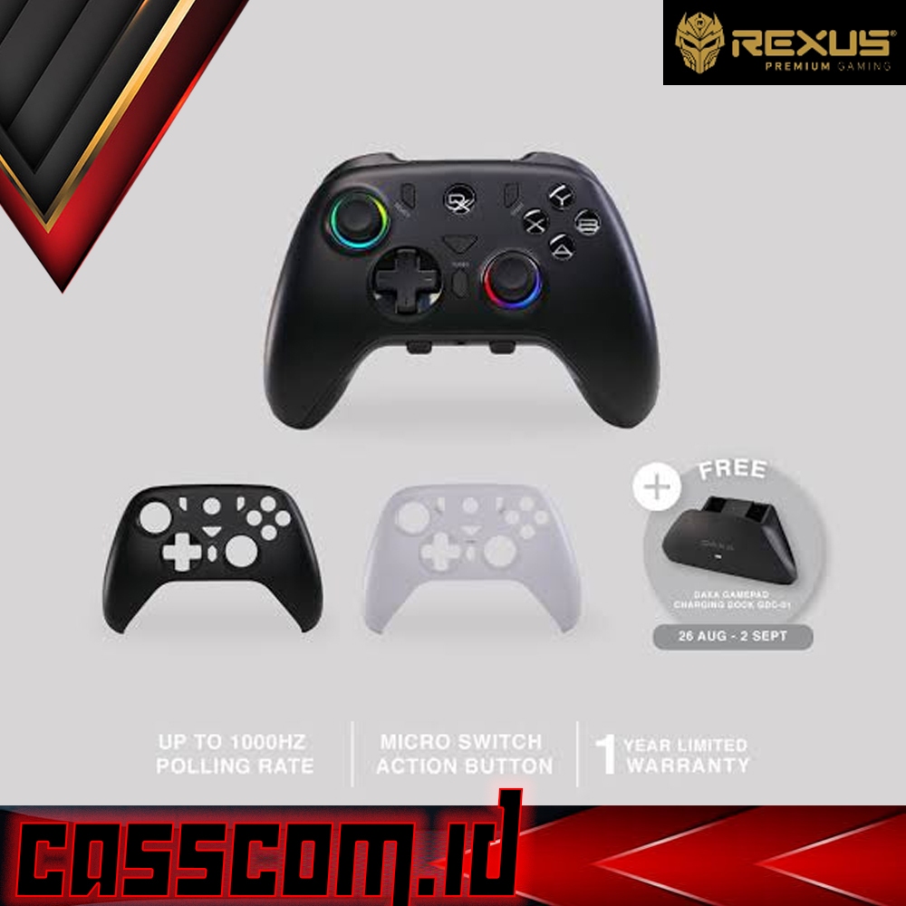 Jual Rexus Daxa Cygnus AX7 Wireless Gamepad Anti Drift Hall Effect ...