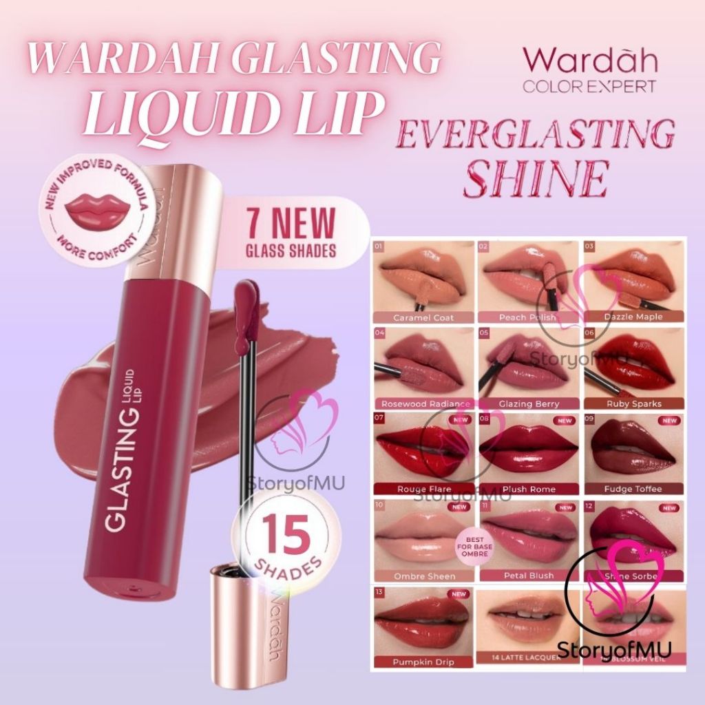 Jual WARDAH Glasting Liquid Lip 3.5gr - Hi-Pigmented Glass Color, Ringan, Tidak Lengket ...