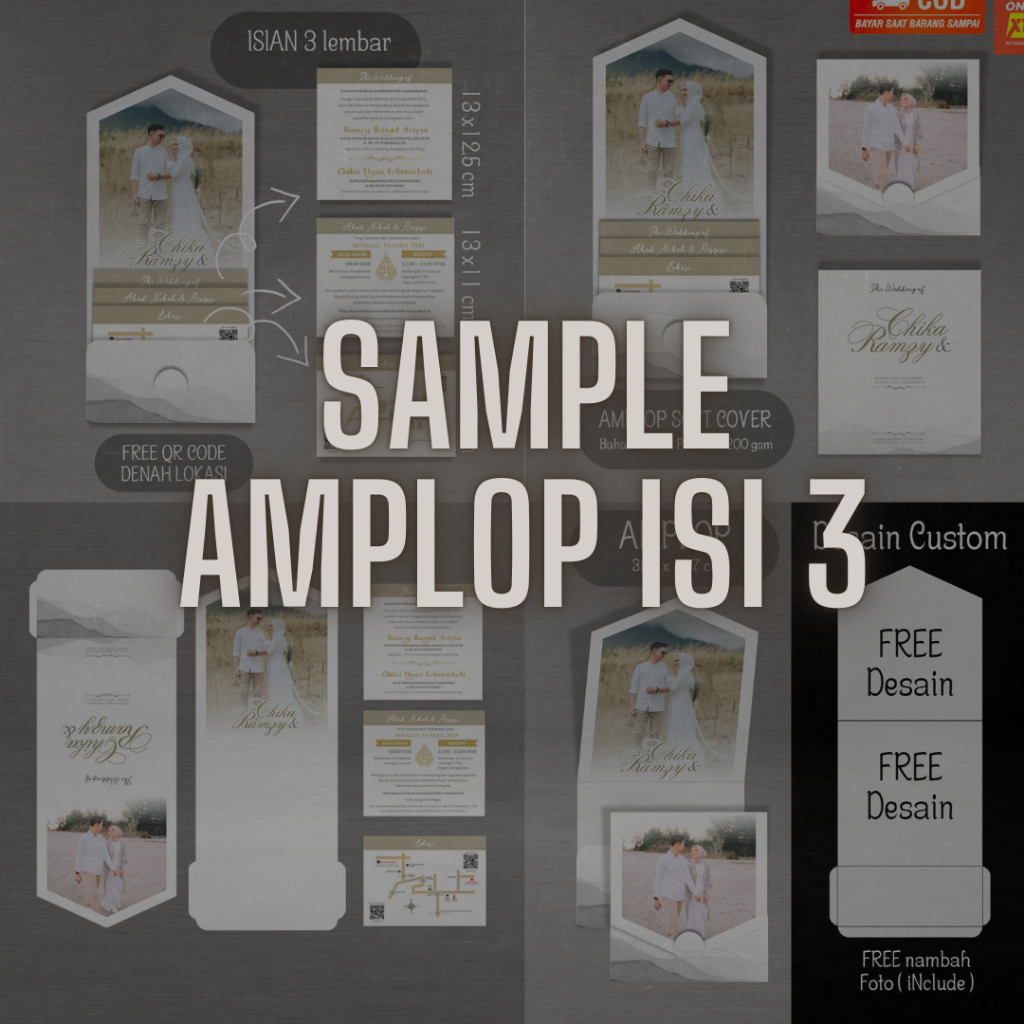Jual SAMPLE UNDANGAN PERNIKAHAN / AMPLOP ISI 3 LEMBAR | Shopee Indonesia
