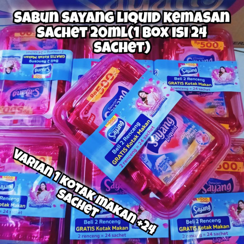 Jual promo spesial sabun sayang liquid 1 box 24 sachet kemasan 20ml ...