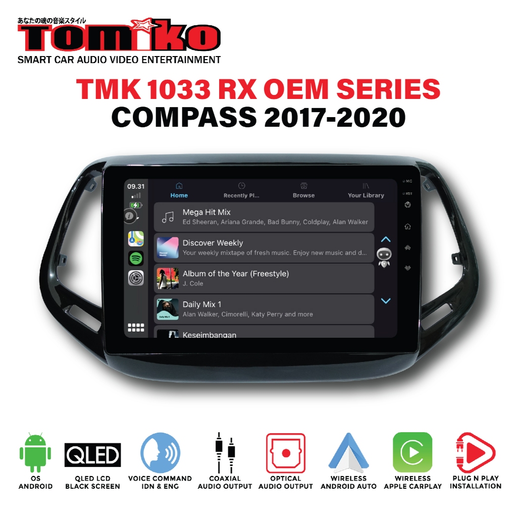 Jual Tomiko Head Unit Android TMK 1033 RX OEM Series for Jeep Compass ...
