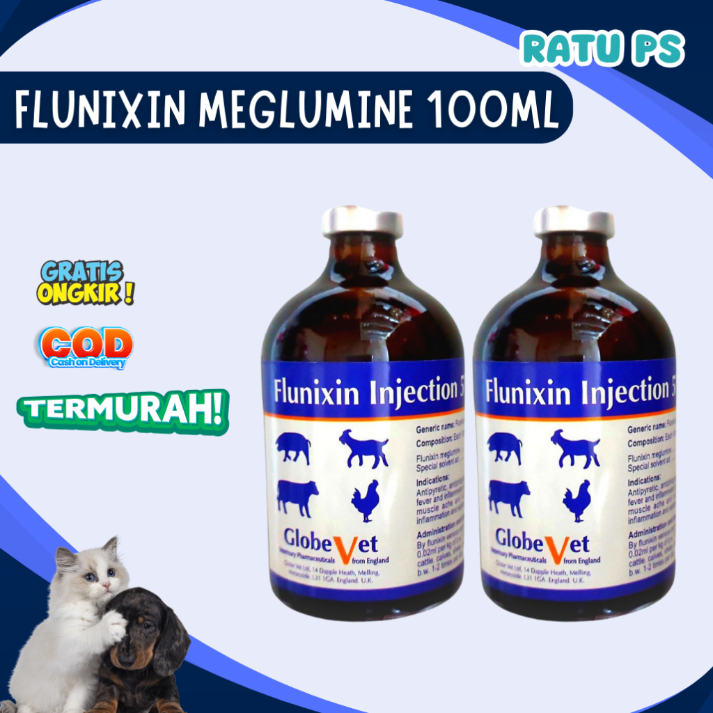 Jual Flunixin Injeksi 100 ml - Golbal Vet Flunixin 100 ml - Obat Ajaib ...