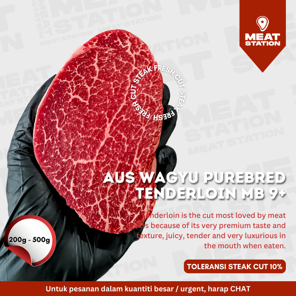 Jual AUS Wagyu Purebred Tenderloin MB 9+ / Australian Wagyu Steak Cut ...